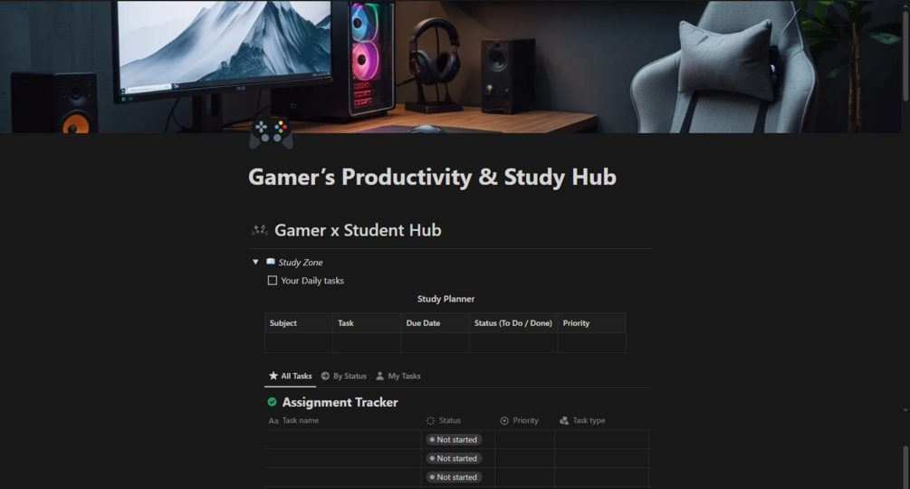 Gamer’s Productivity & Study Hub