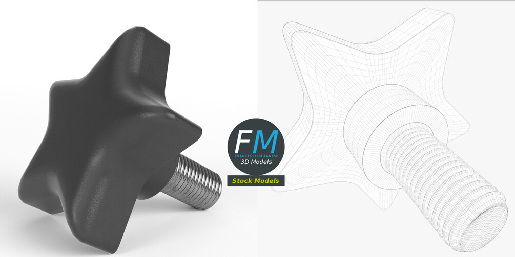 3D MODEL - Star shaped knob