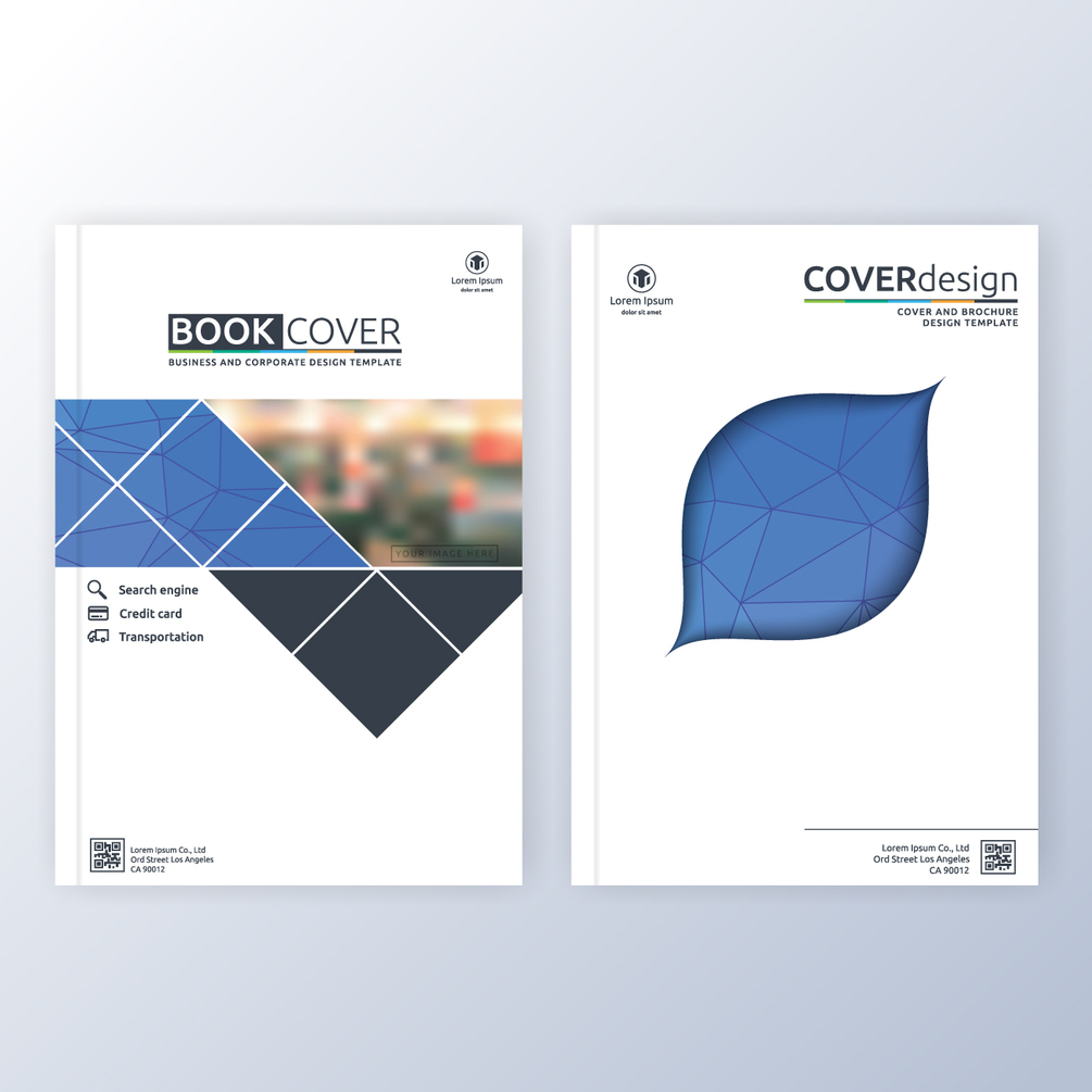 White and Blue Book cover Template
