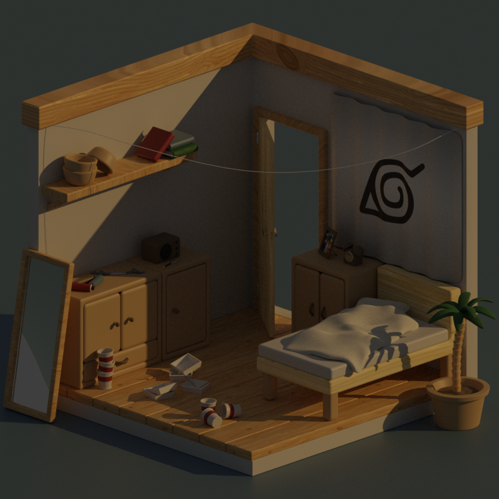 Cozy Naruto Room in blender