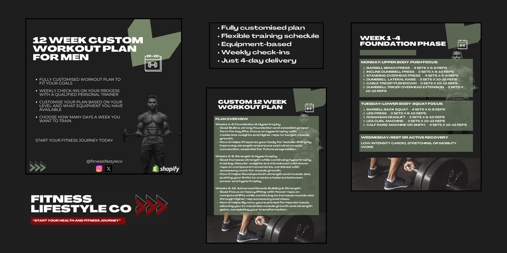 12-Week fully customised workout plan