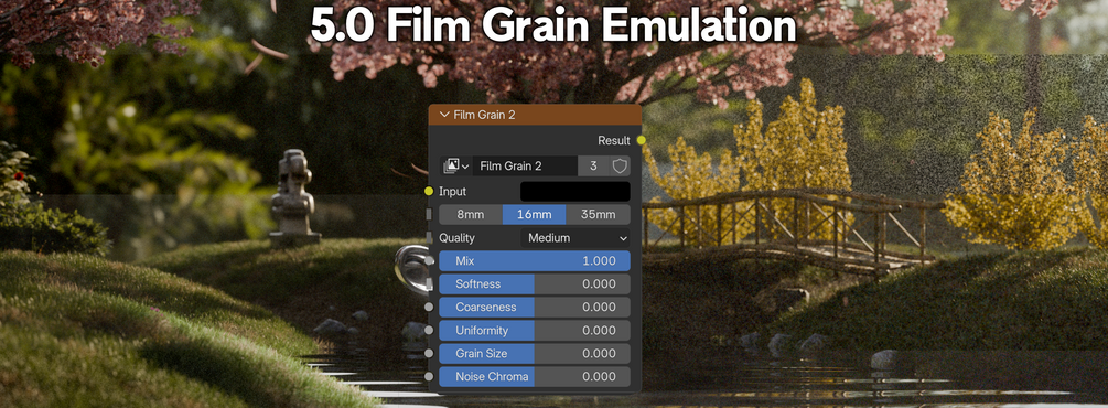 Accurate Film Grain Emulation, Blender 5.0 Compositor Node.