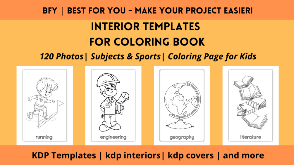 120 Photos| Subjects & Sports| Coloring Page for Kids