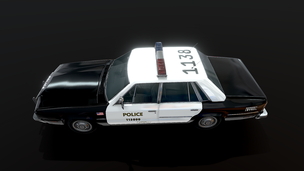 (FREE PRODUCT) 80s Generic Police Car 3D Model
