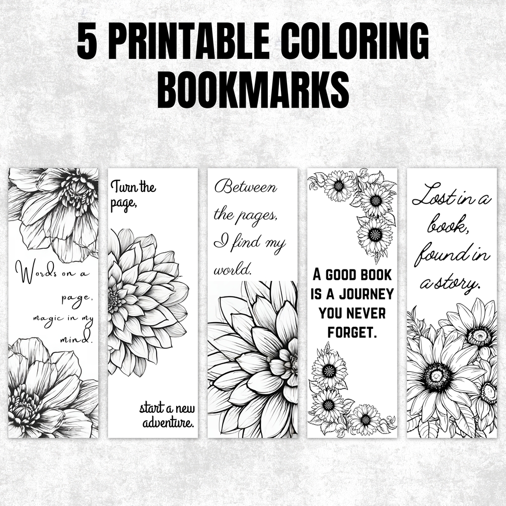 Coloring Flower Bookmarks
