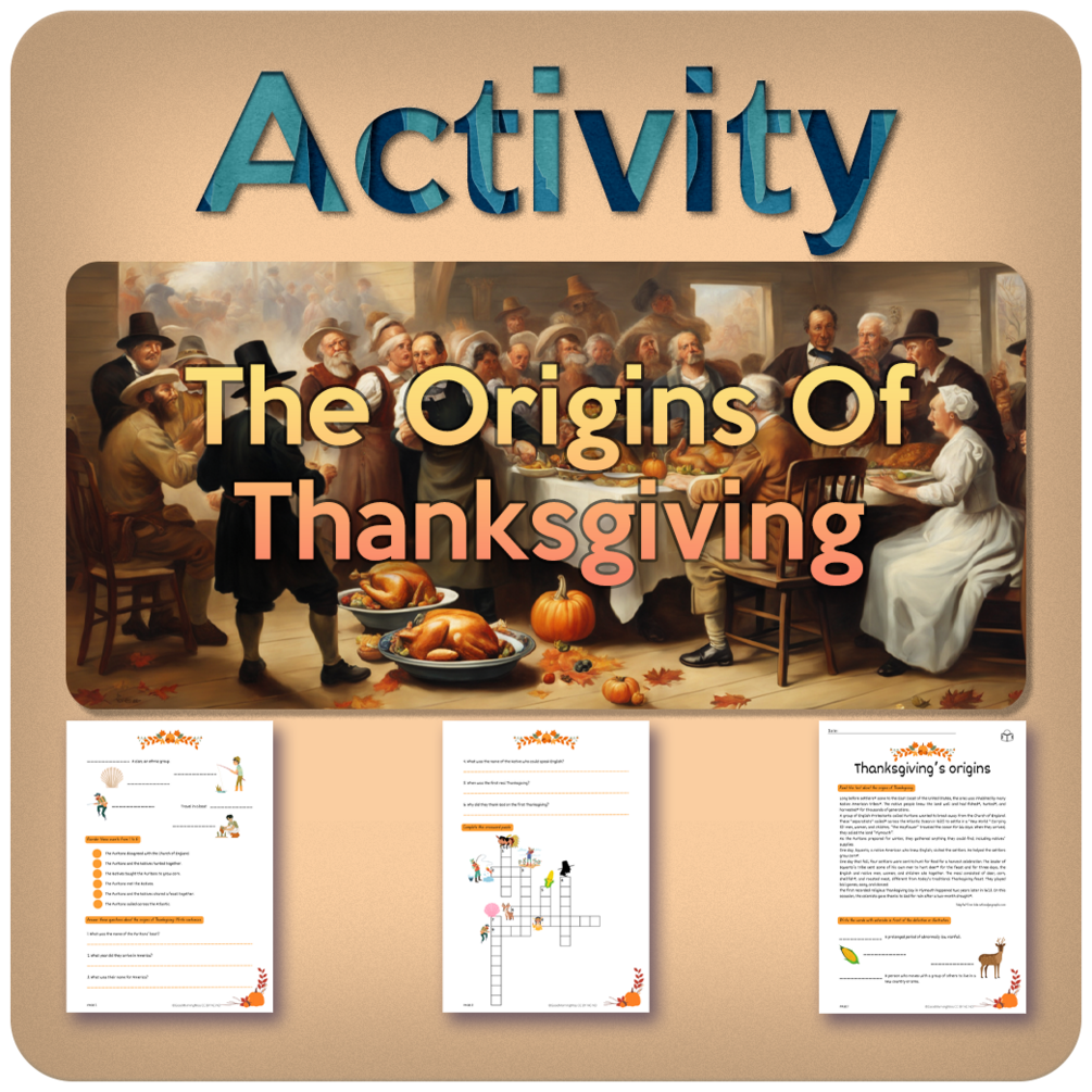 ACTIVITY for ESL learners: The Origins of Thanksgiving