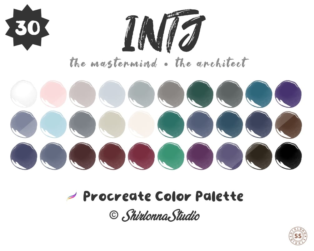 30 INTJ Procreate Color Palette