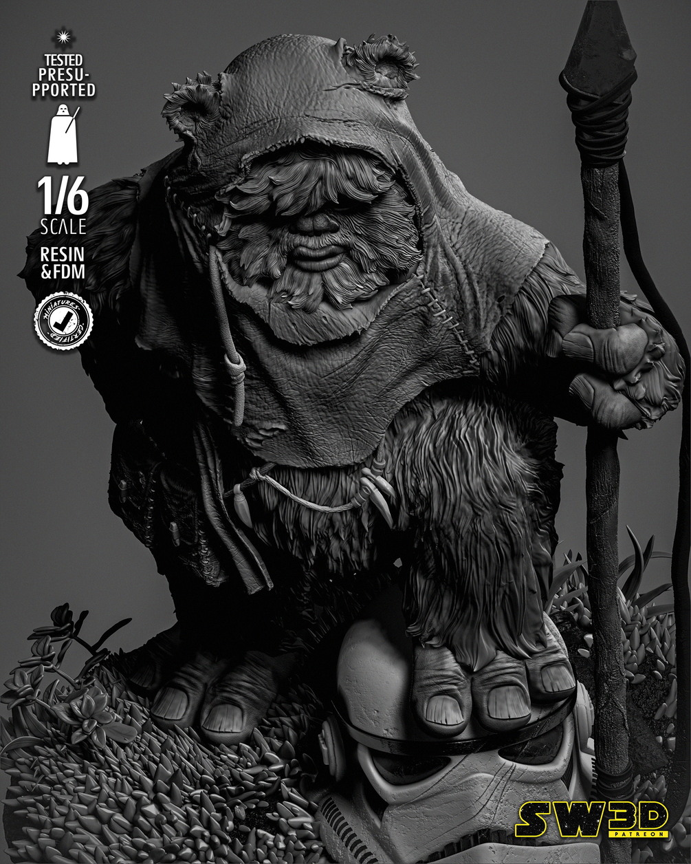 Ewok 1 Sculpture - Star Wars 3D Models - Tested and Ready for 3D printing
