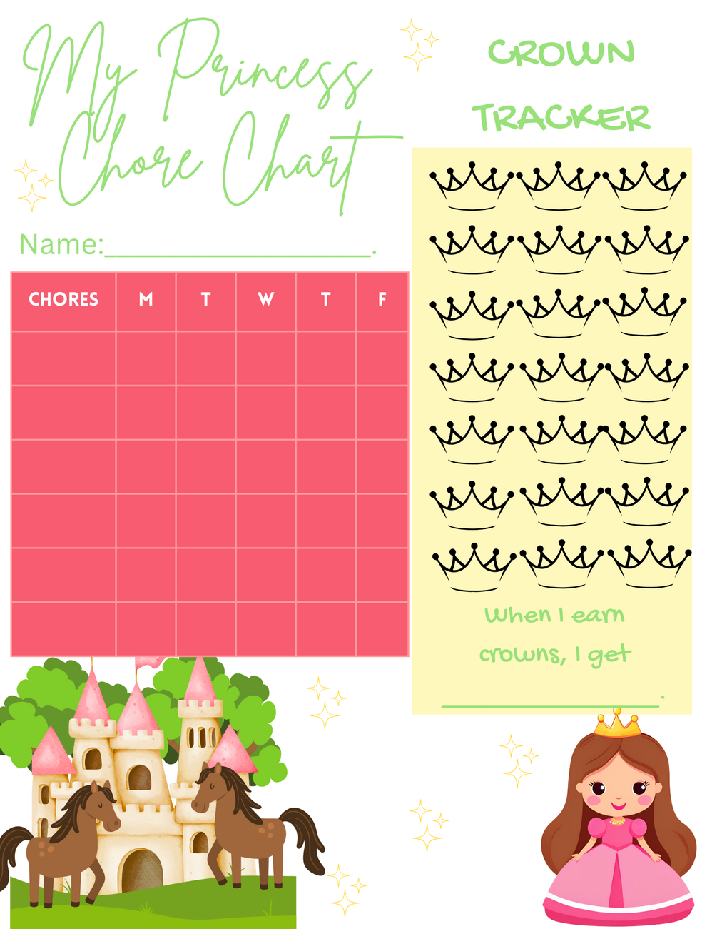 My Princess Chore Chart