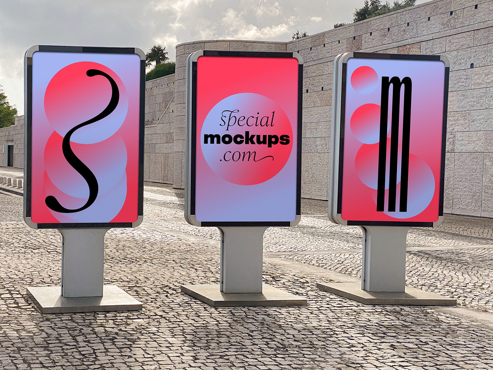 Posters Triptych Mockup, PSD