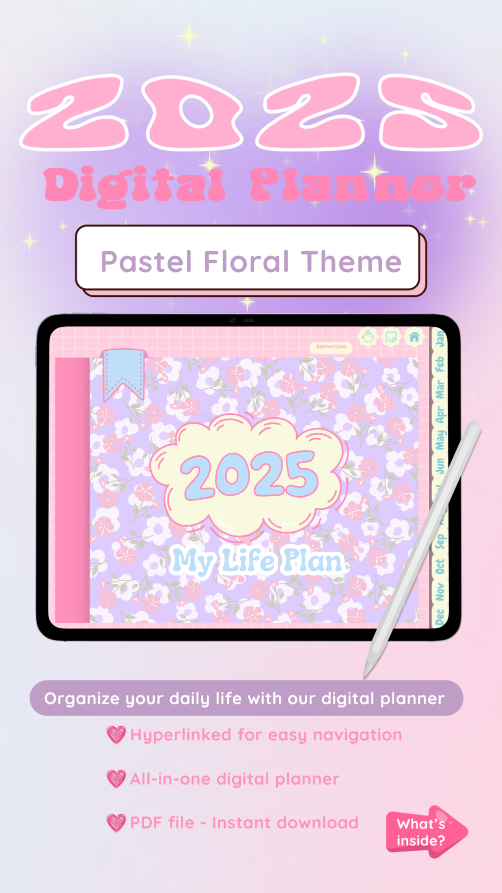 2025 Digital Planner - Pastel Floral Theme
