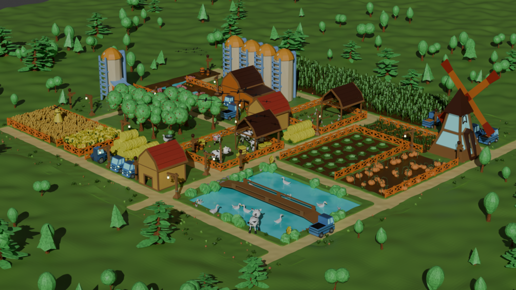 Low-Poly Farm Asset Pack for Blender