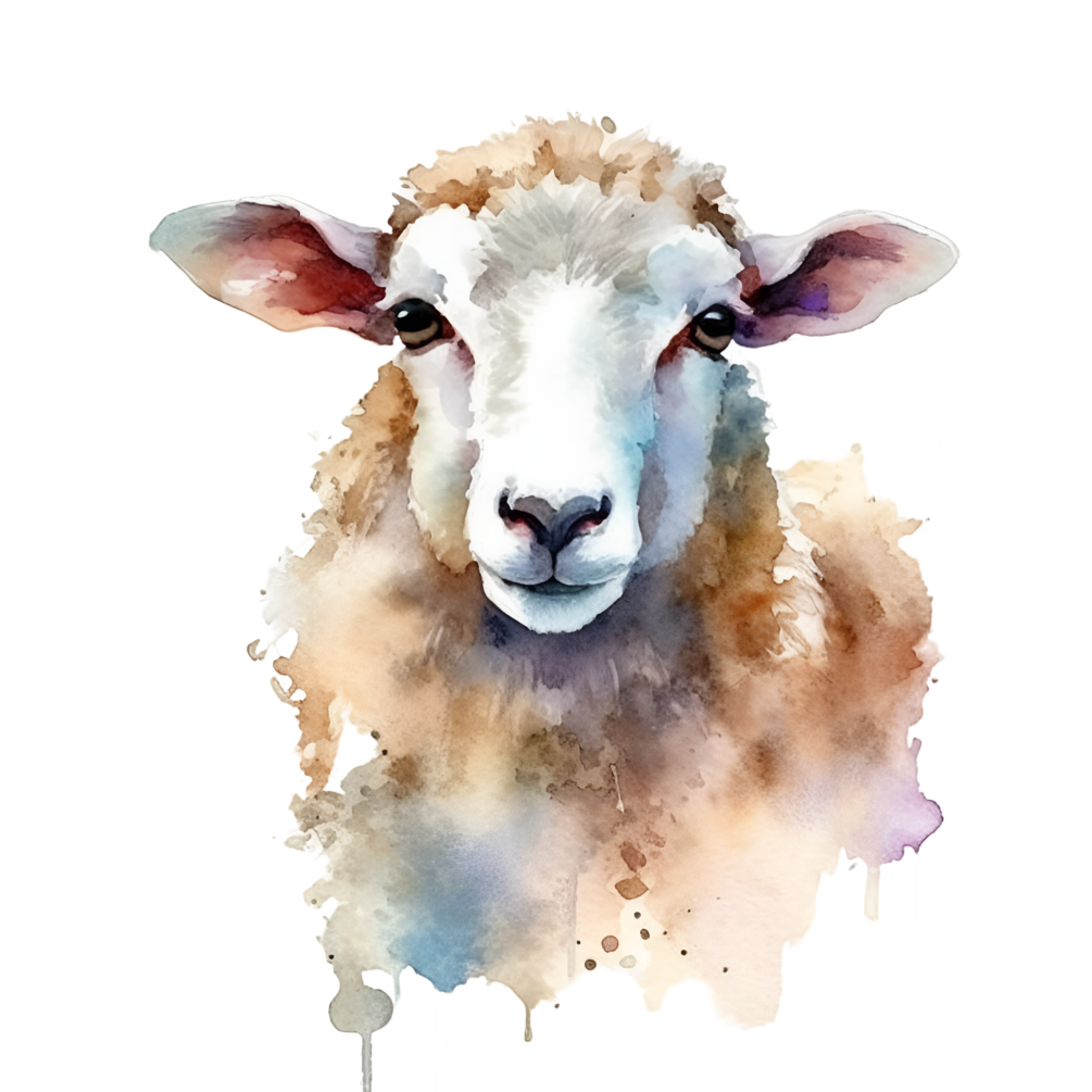 Sheep Watercolor Clipart