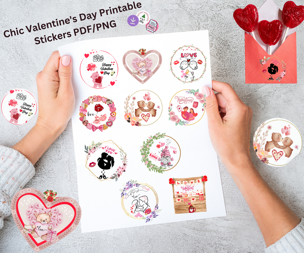 Enchanting Valentine's Day Printable Stickers