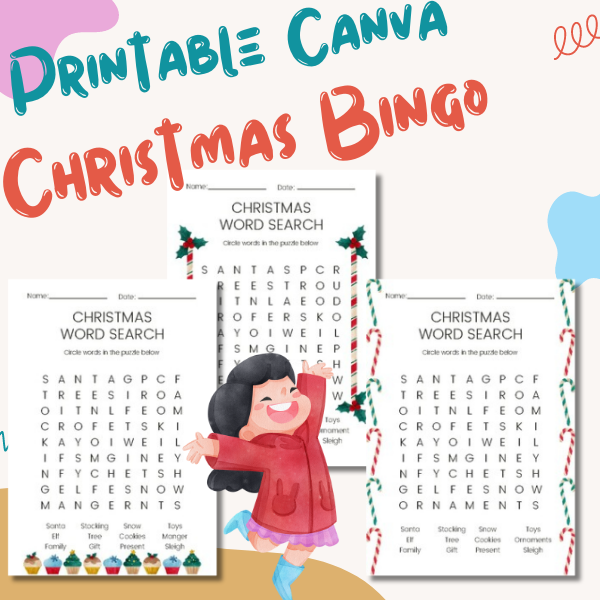 FREE Printable Canva Christmas Bingo, 1st Grade Worksheets & Teaching ...