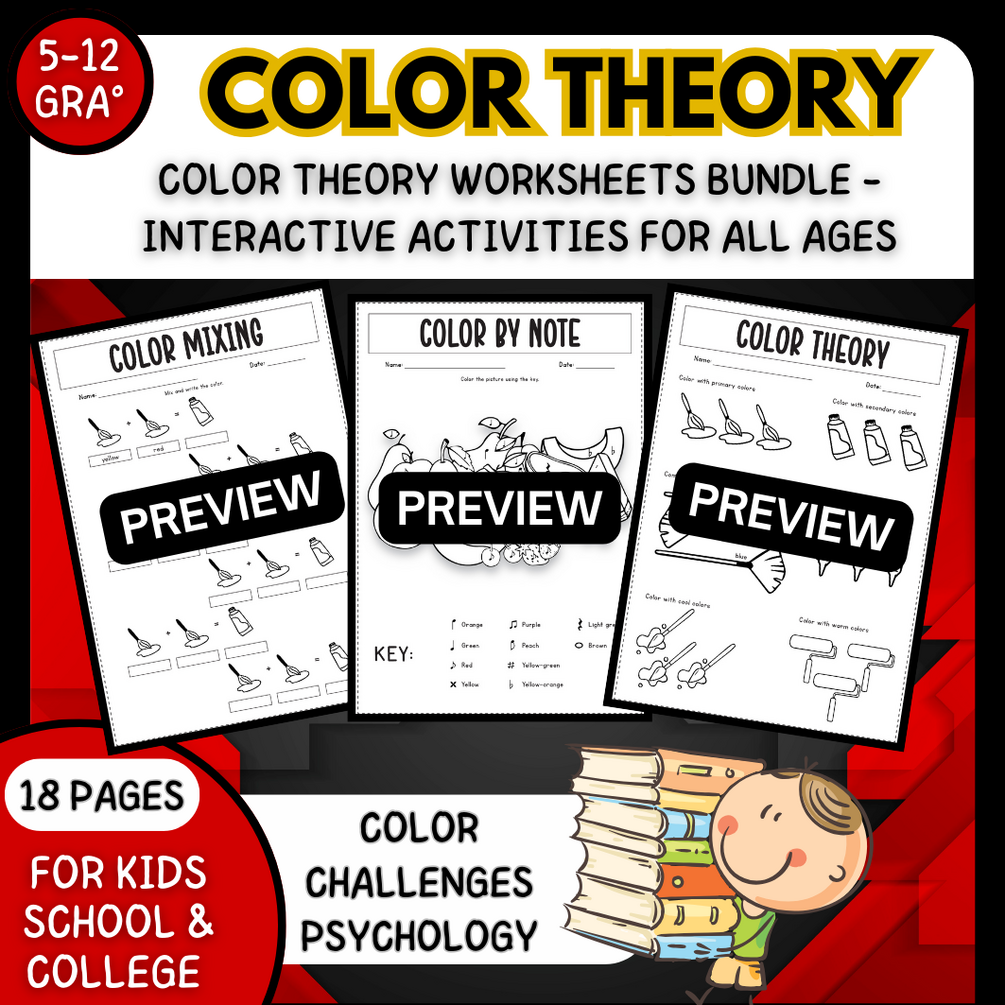 Color Theory Worksheets Bundle - Interactive Activities for All Ages