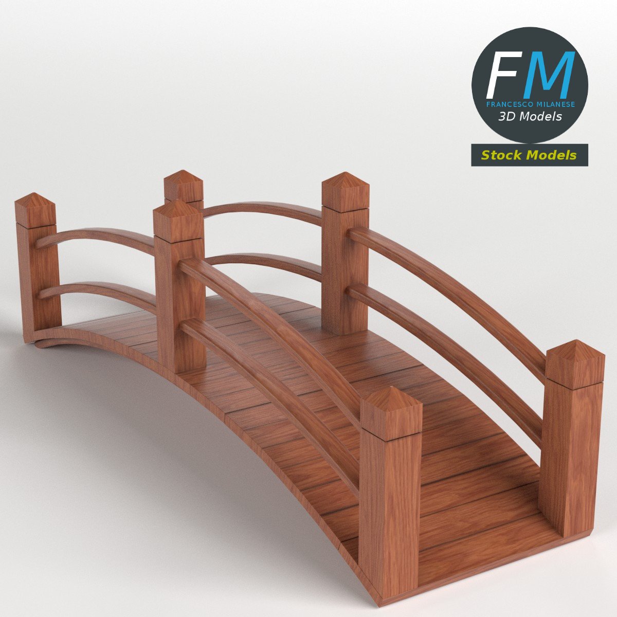 3D MODEL - Wooden bridge