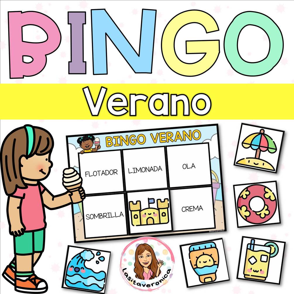 Bingo de Verano. Leer. Summer Bingo. Words Vocabulary. Reader Game ...