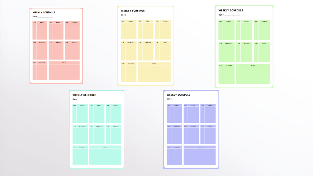 Colourful Weekly Planner - Printable, PDF, Digital
