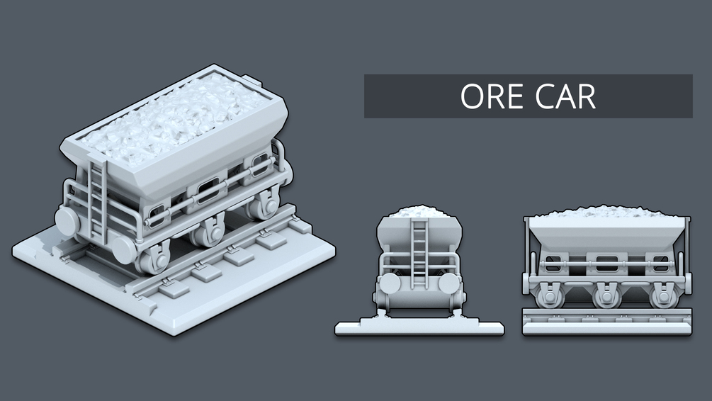 Ore Car - STL files for 3D printing - Trains & Rails World - STL Miniversum