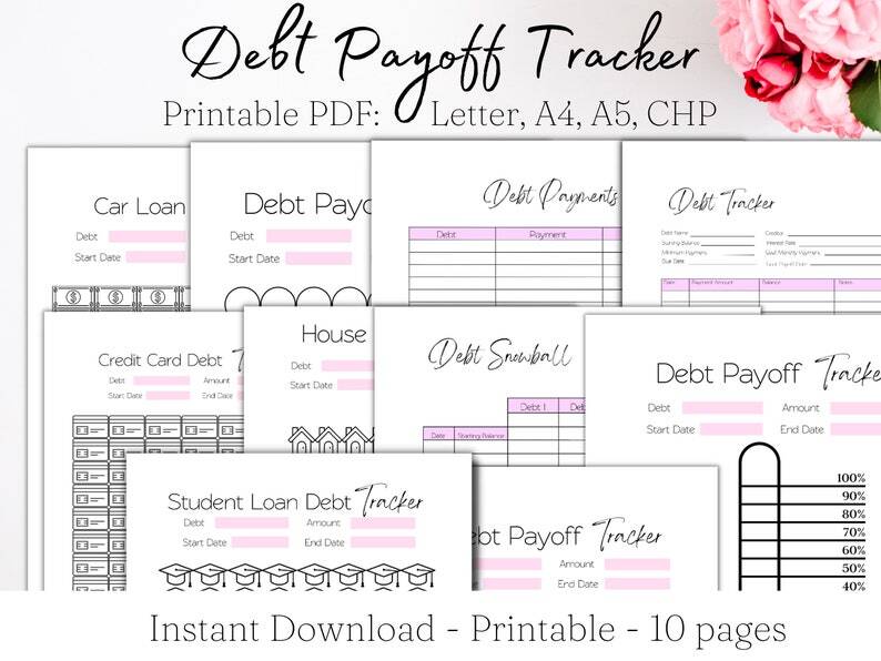Debt Pay off Tracker Debt Tracker Printable PDF, Debt Snow ball, Debt ...