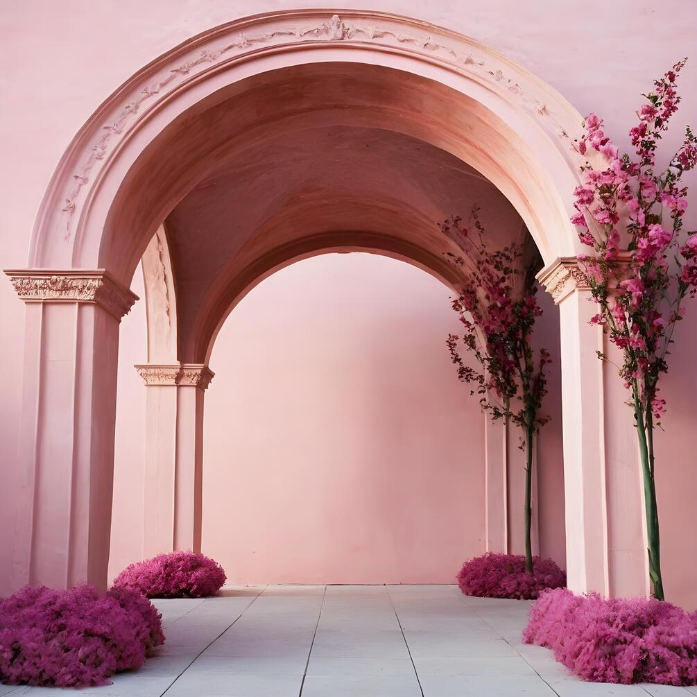 Pink Minimal Arch Set Digital Backdrops and Maternity Overlay Textures ...