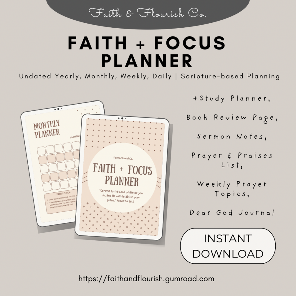 Faith + Focus Planner | Christian Minimalist Digital Planner