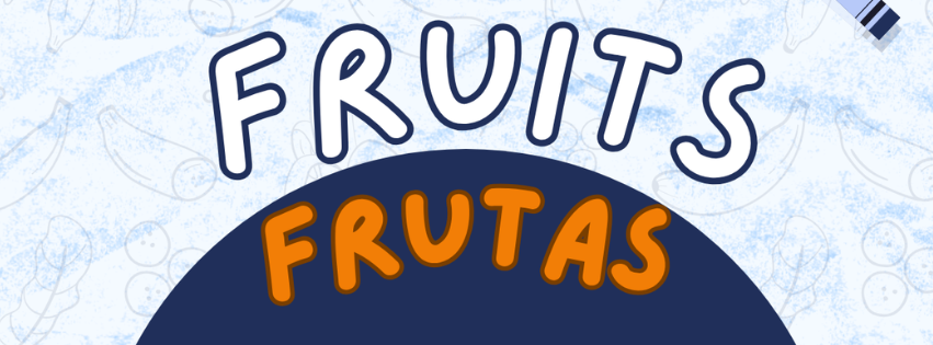 Bilingual fruit themed coloring book