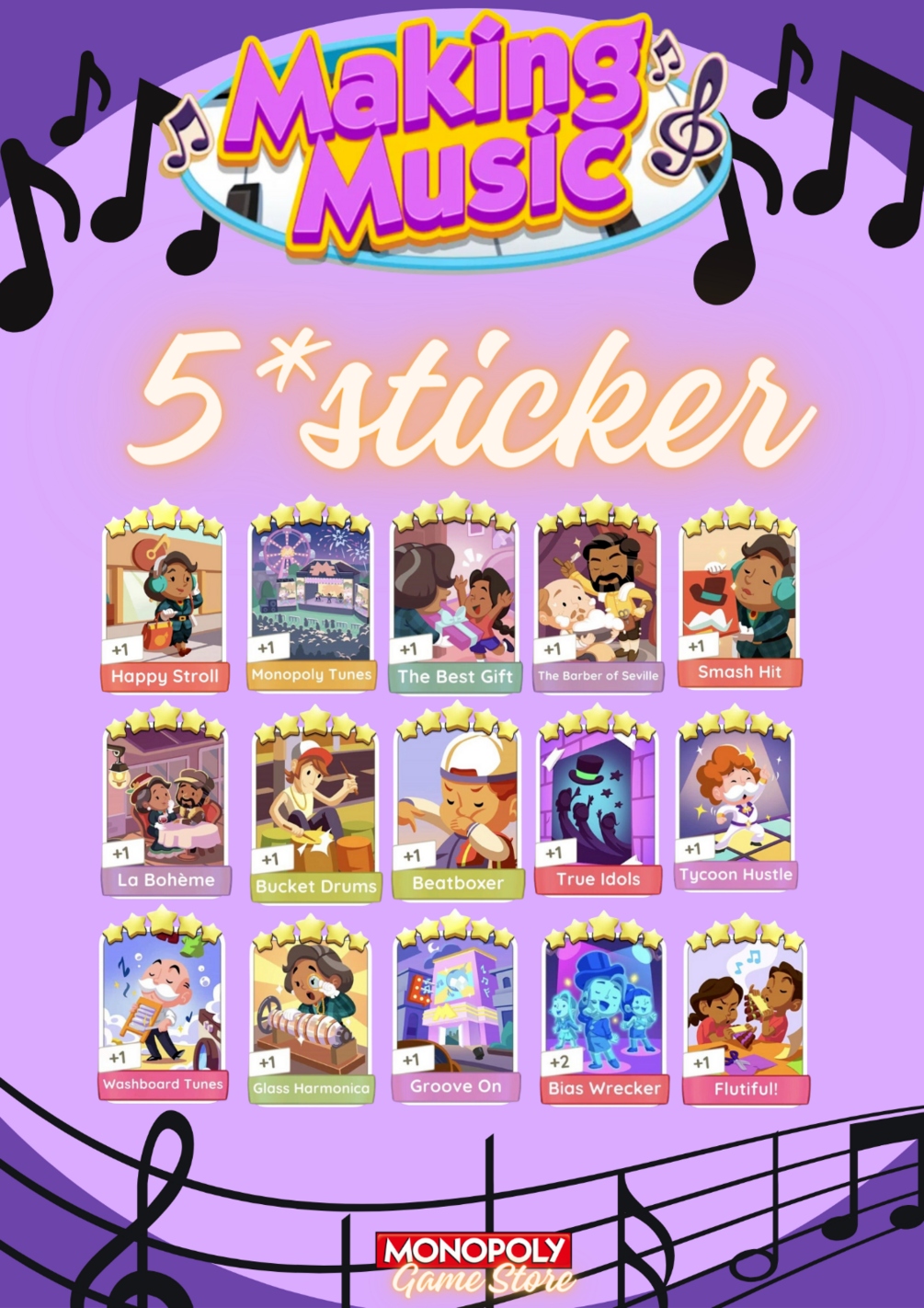 Monopoly Go 5 Stars stickers