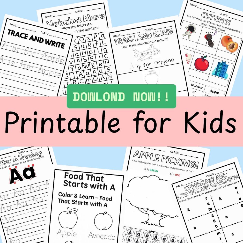 ABC Fun Pack Worksheet – Alphabet Tracing, Word Building & Cut & Paste ...
