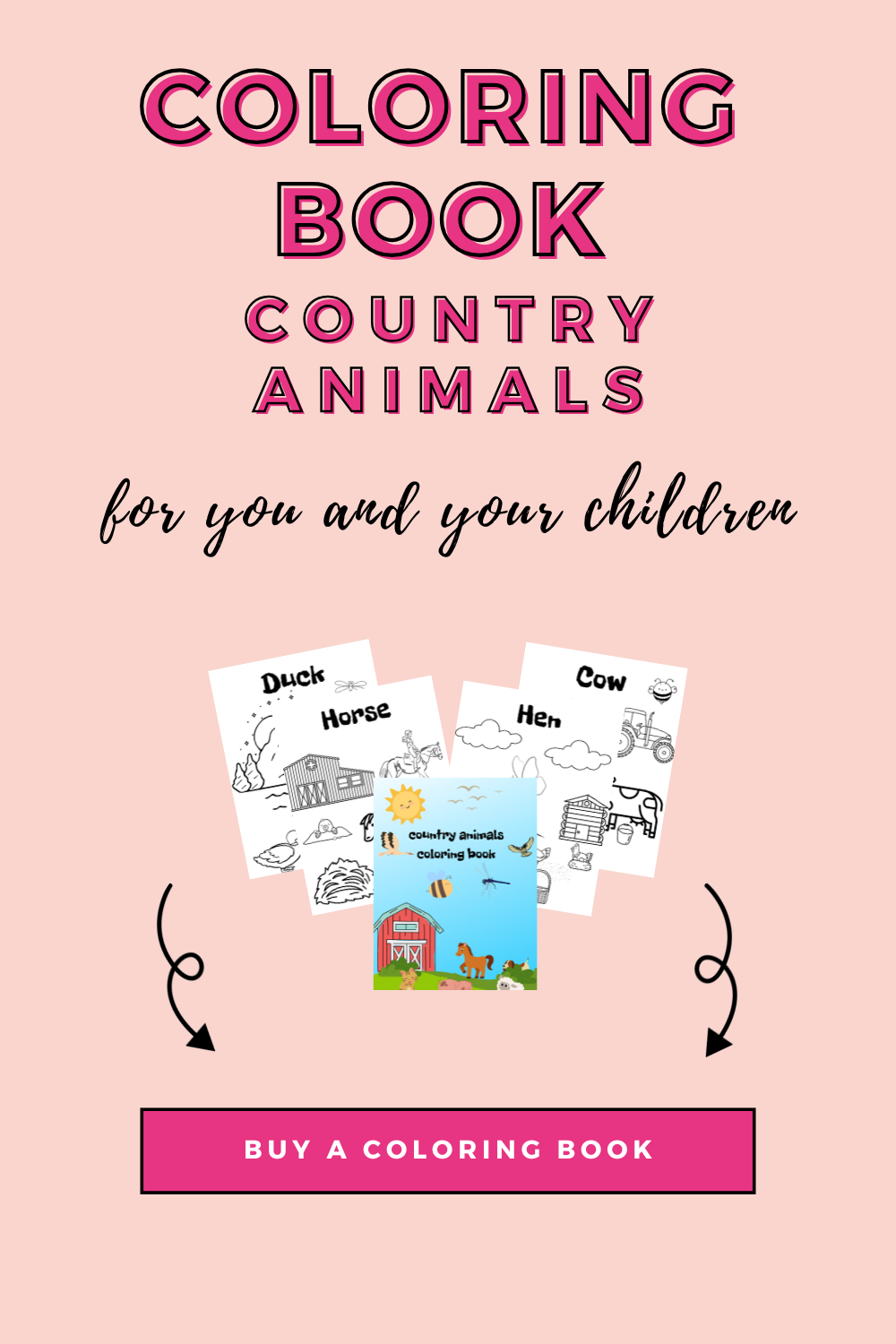 "Farmyard Friends: A Coloring Adventure" - 10 coloring pages