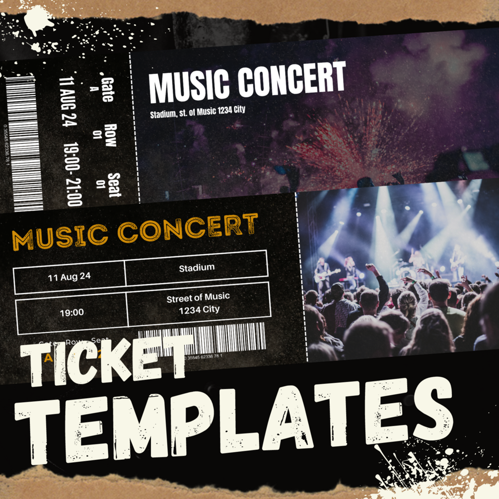 Music Concert Ticket Template, Customisable Surprise Event Gift