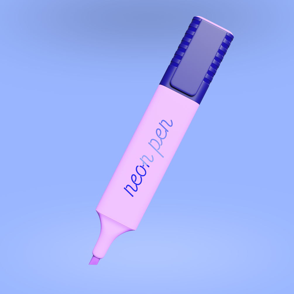 Neon Pen Logo Mockup