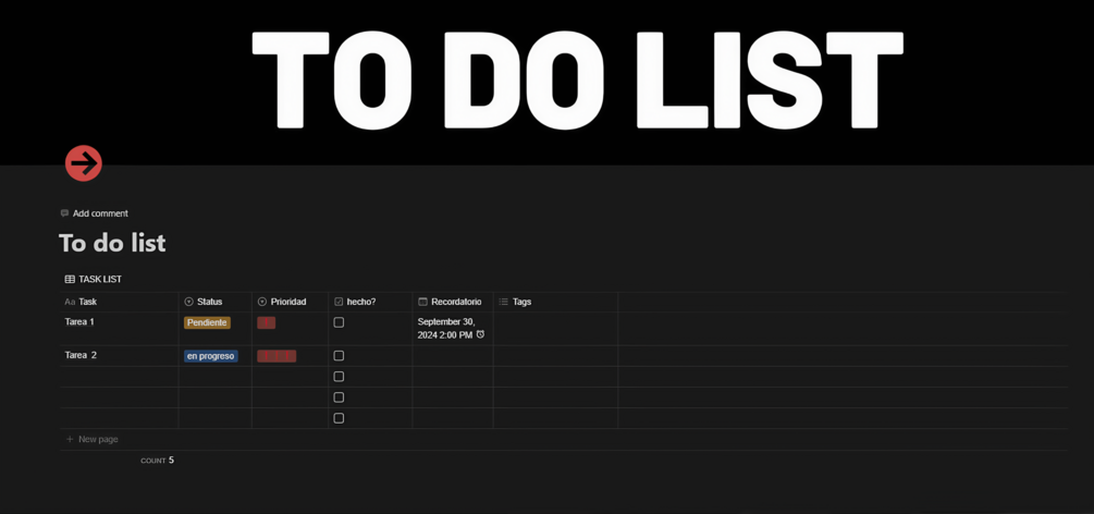 To do list