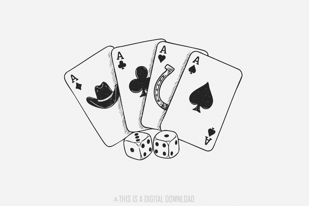 Cowboy Playing Cards PNG, Western Saddle Poker Card Digital Download ...