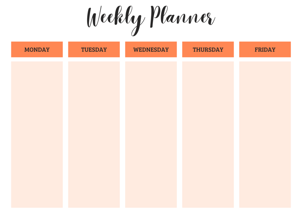 Orange Weekly Planner
