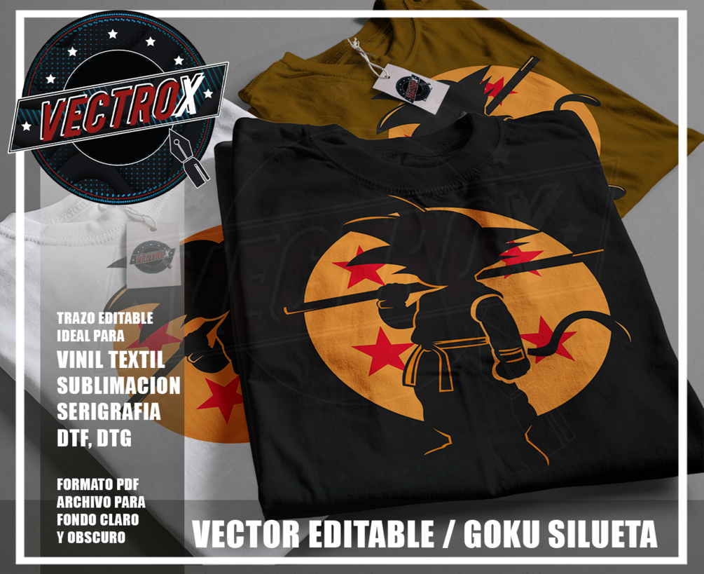 Vector Editable - Goku Silueta