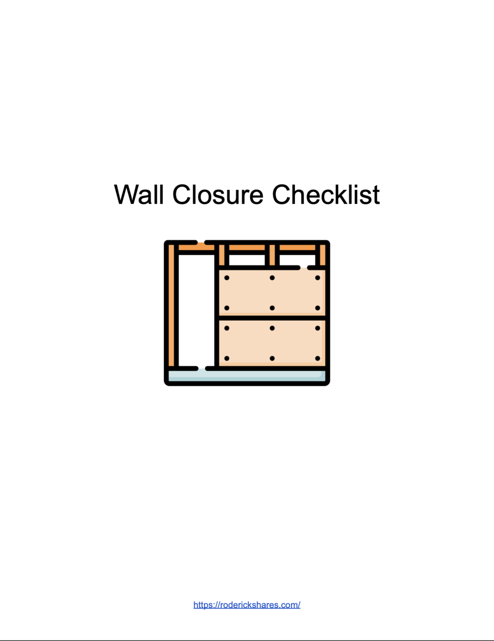 Wall Closure Checklist