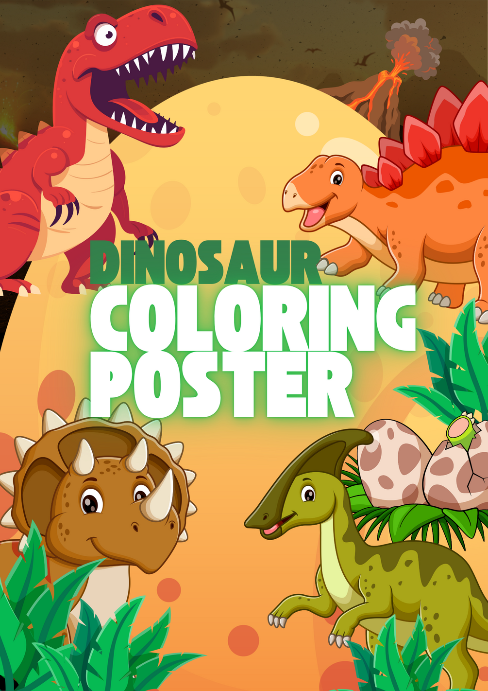 Dinosaur Coloring Poster