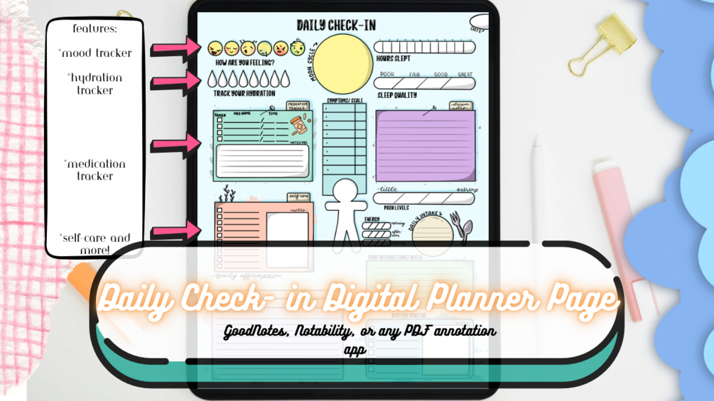 Daily Check-in Digital Planner Page
