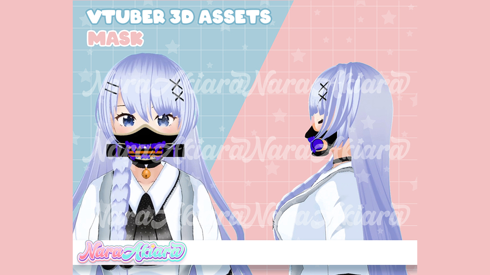 3D Vtuber Assets Mask V18 vroid commission, 3D assets ready to use ...
