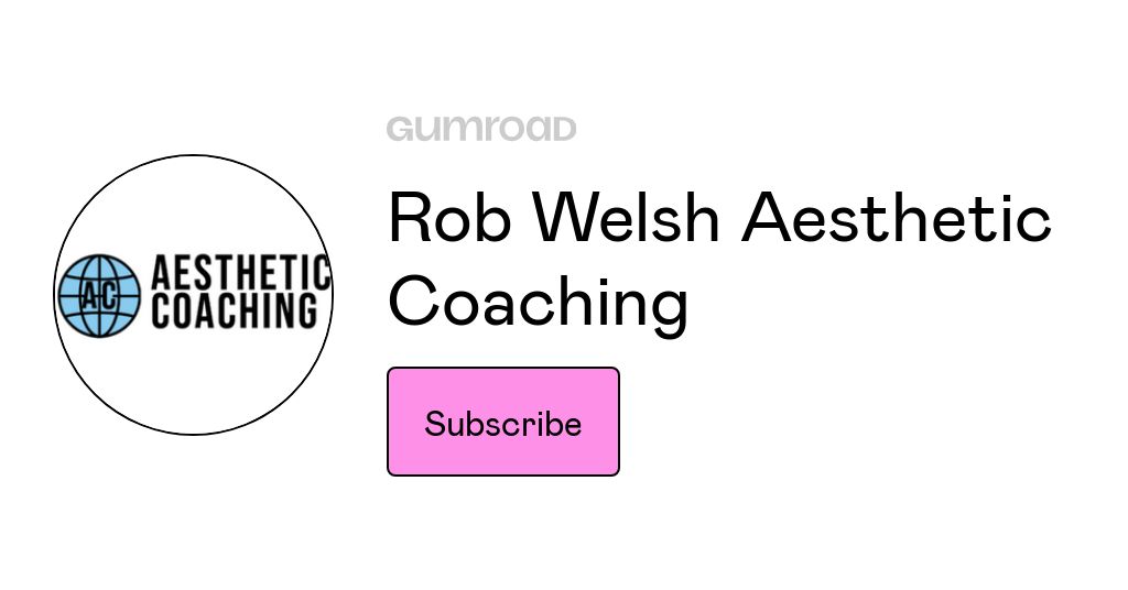 Rob Welsh Aesthetic Coaching