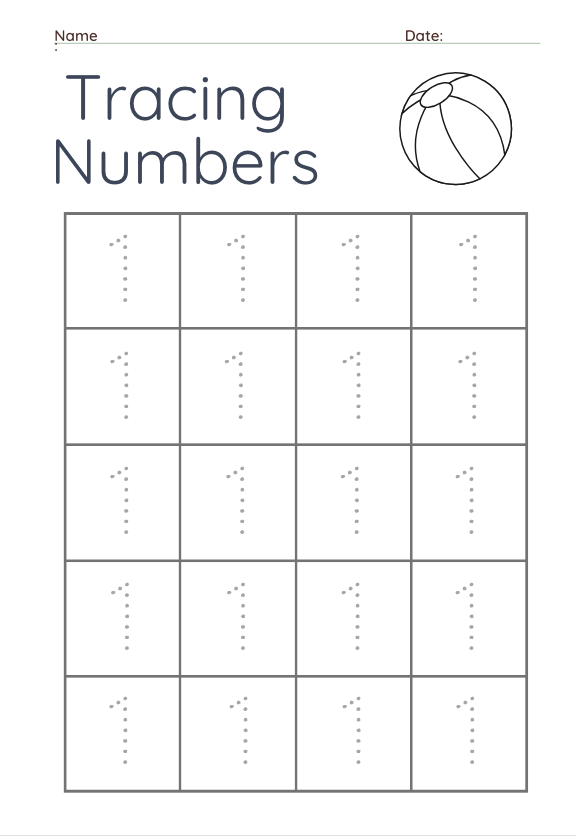 Tracing Numbers 0-9 Worksheets