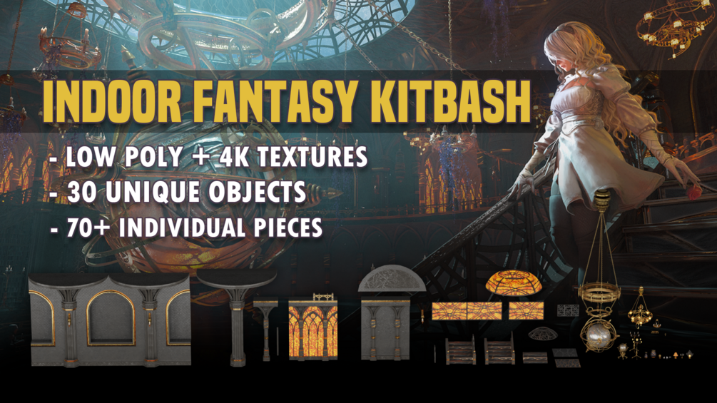 Fantasy Interior 3D Kitbash Set by Eli Cuaycong