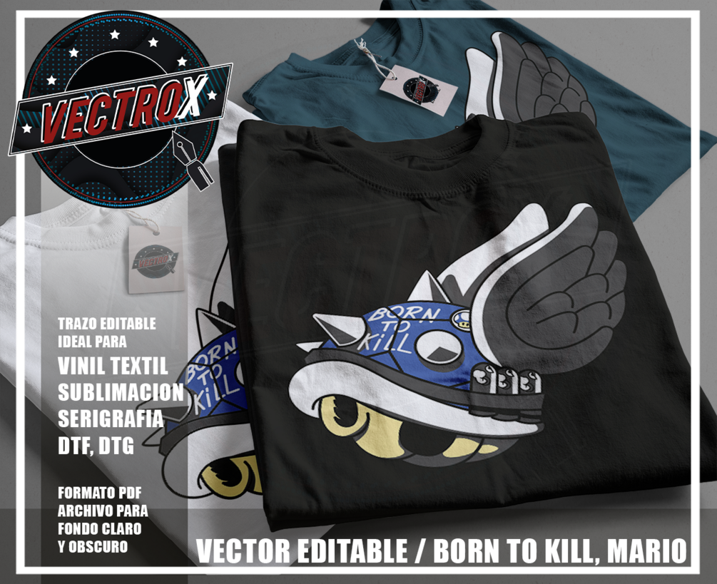 Vector Editable - Mario Born To Kill