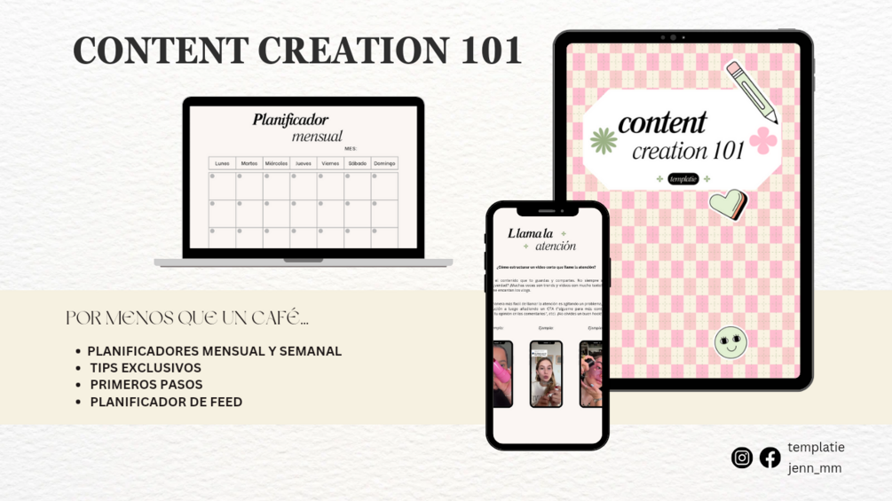 Content Creation 101 - Guía y planner de contenido