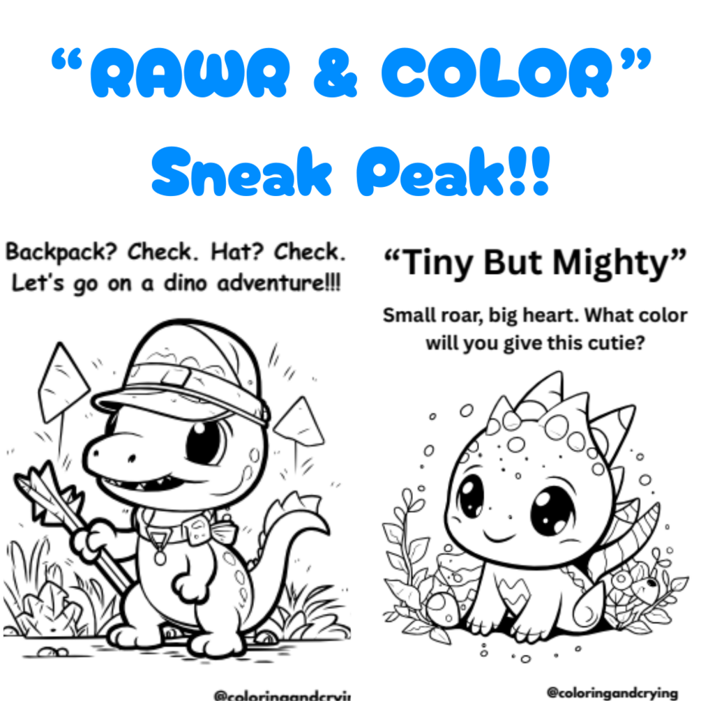 RAWR & COLOR: Printable Dino Coloring Book for Kids!!