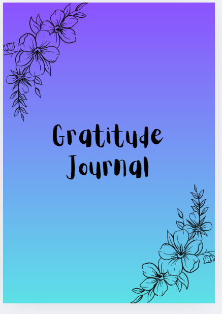 Basic Gratitude Journal- Flower theme (Purple and Light Blue)