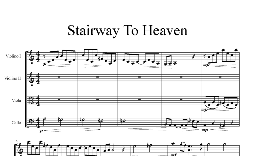 Starway To Heaven - Led Zeppelin - String Quartet Arrangement