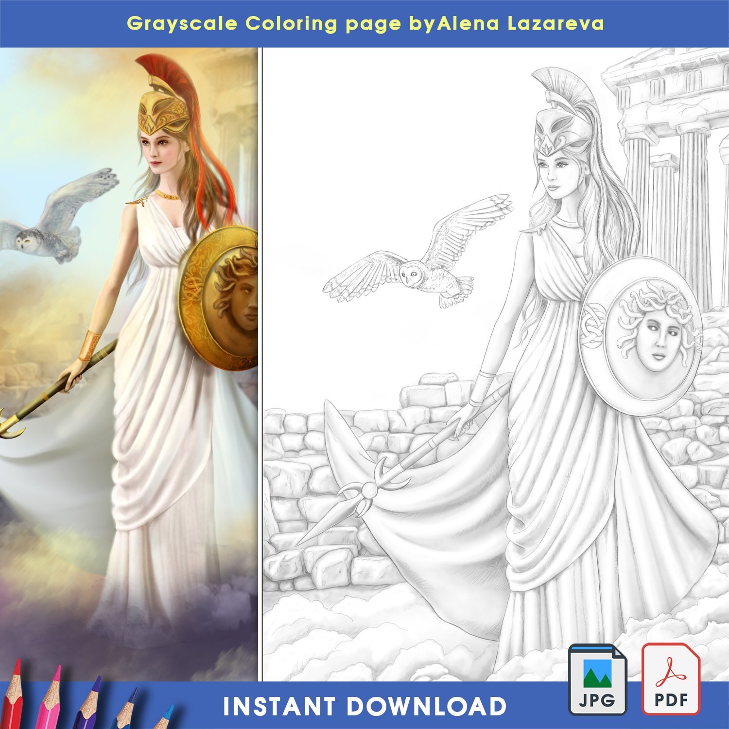 Grayscale coloring pages - Alena Lazareva